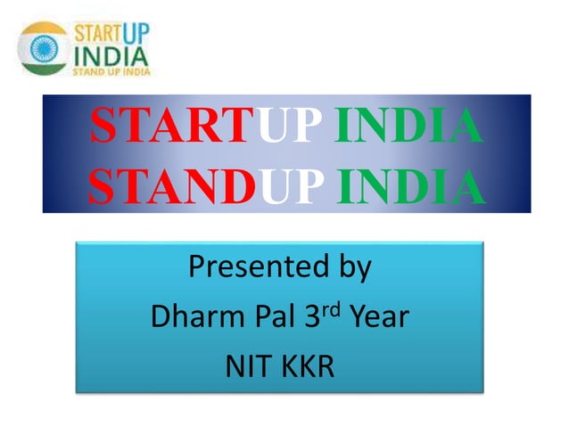 startup india powerpoint presentation | PDF | Startups | Business