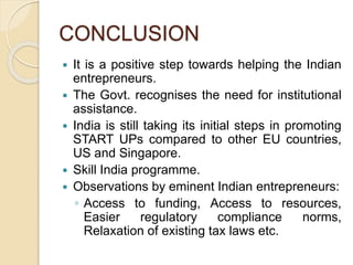Start up India, 2016 Scheme: Govt. of India initiative | PPTX