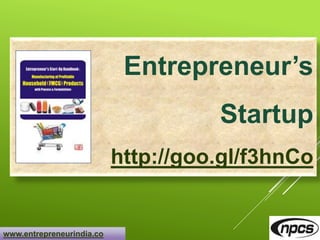 Startup India, Standup India Guidelines for Entrepreneurship | PPTX
