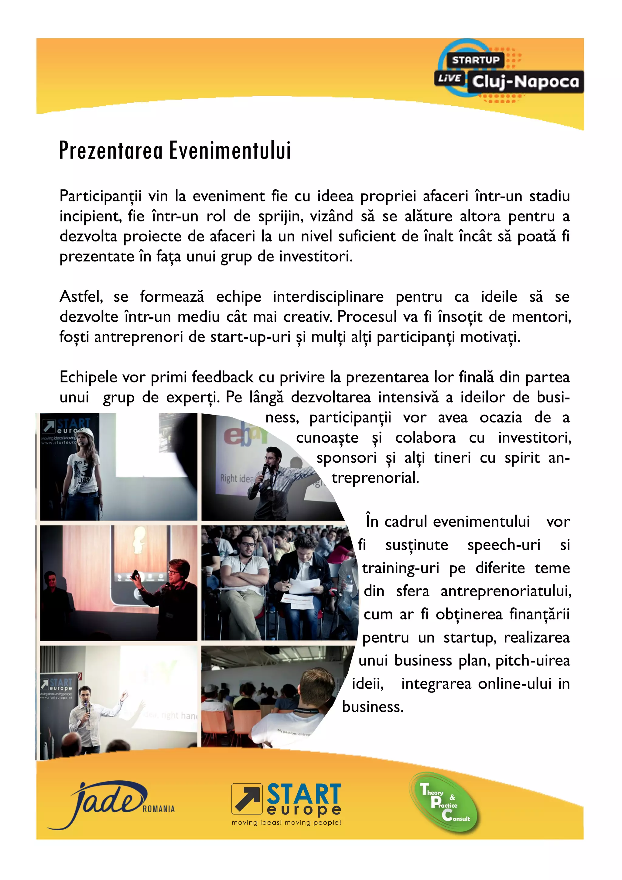 Startup live cluj napoca - mapa de prezentare | PDF