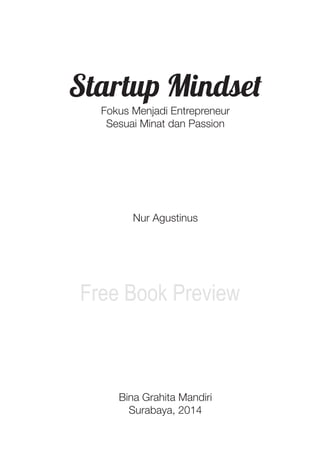 Startup Mindset (Free book preview - Chapter 1) | PDF