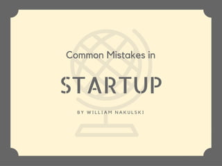Common Mistakes in Startup | PDF