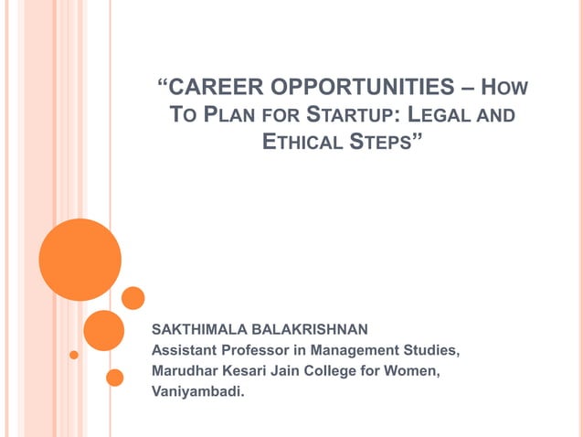 How To Plan for Startup: Legal and Ethical Steps | PPTX | Startups ...