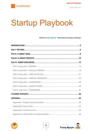 Startup playbook (Sam Altman) | PDF