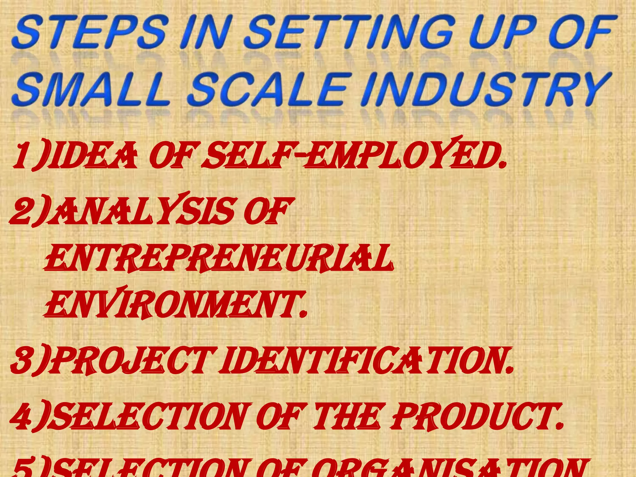 Start up process of small industrial unit | PPTX