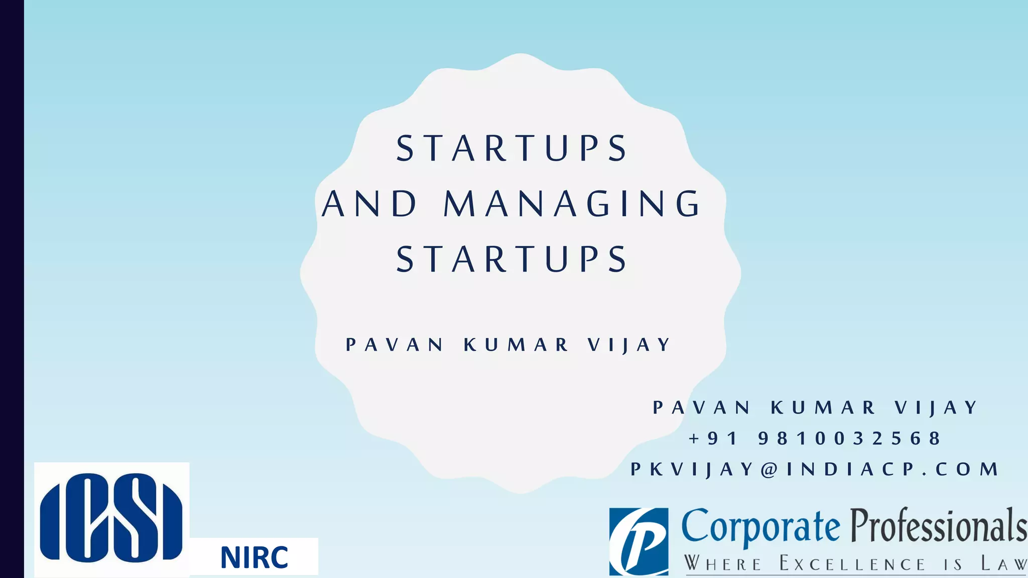 Startups and managing startups | PPT