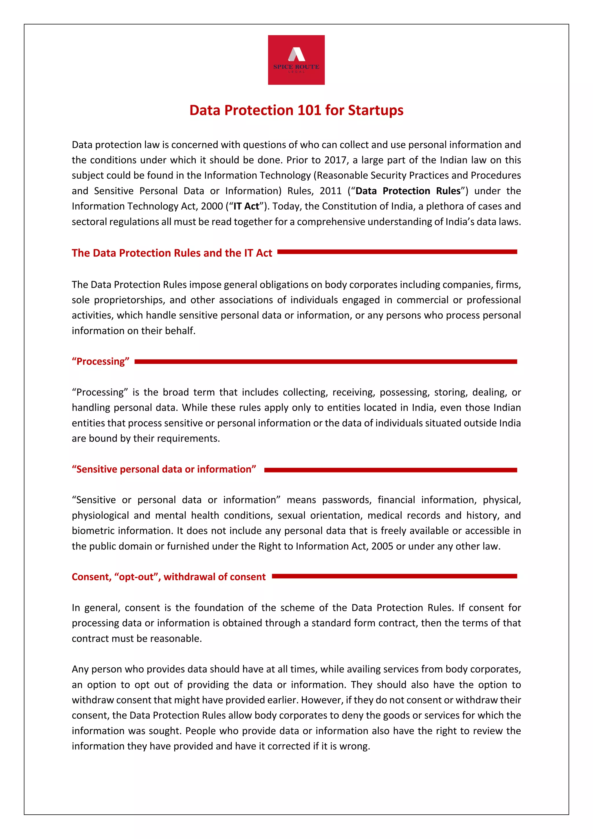 Startups - data protection | PDF