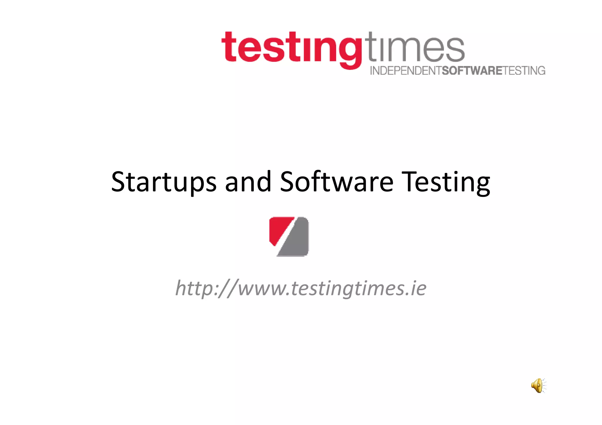 Startups And Software Testing | PPT | Free Download