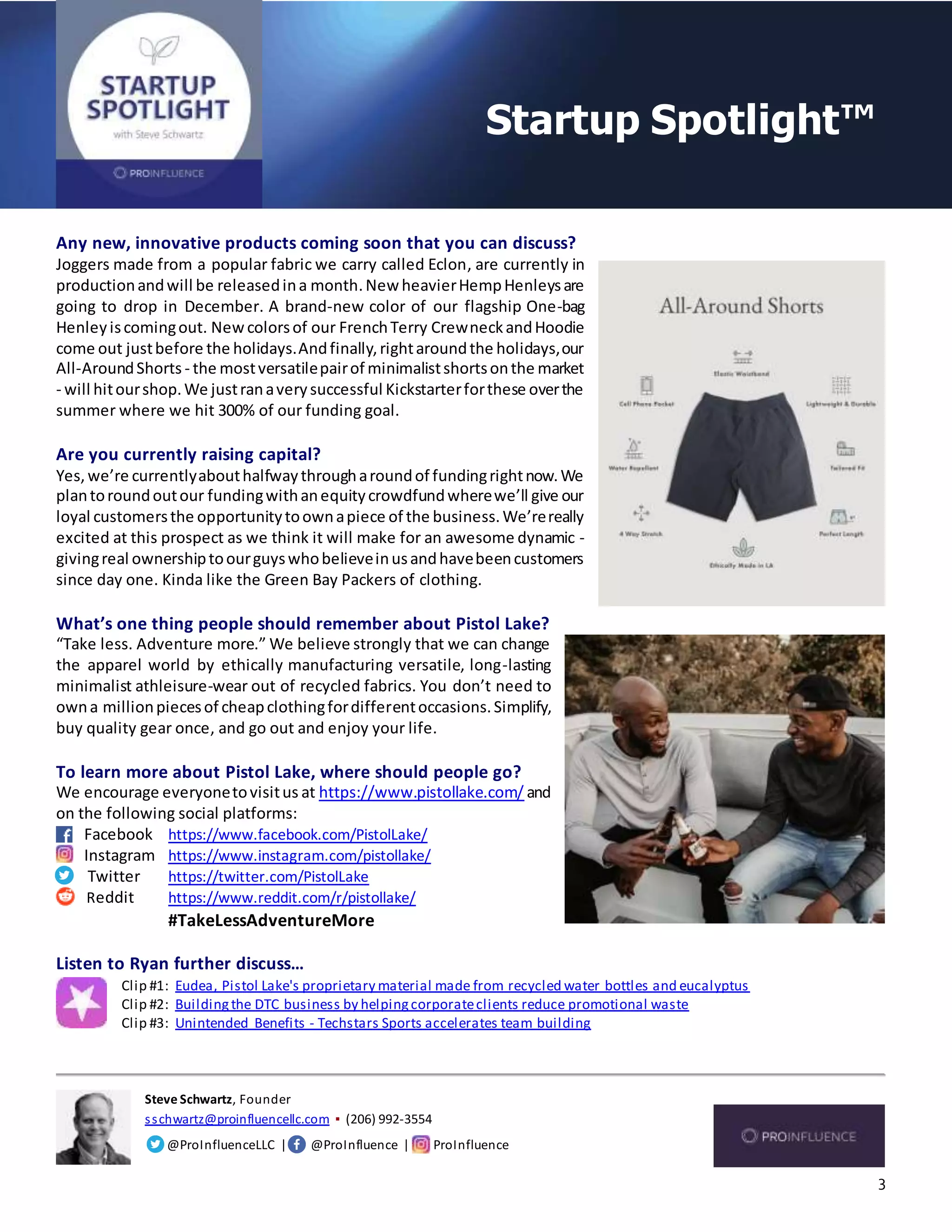 Startup Spotlight™ featuring Pistol Lake | DOCX