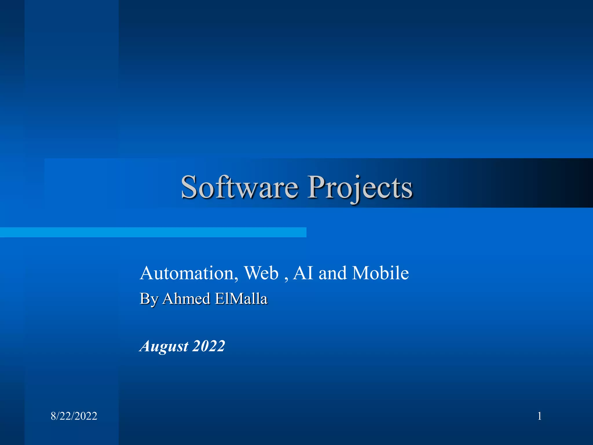 Ahmed Elmalla Software projects | PPT