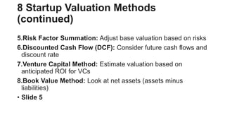 Start Up Valuations - 8 ways of valuation.pptx