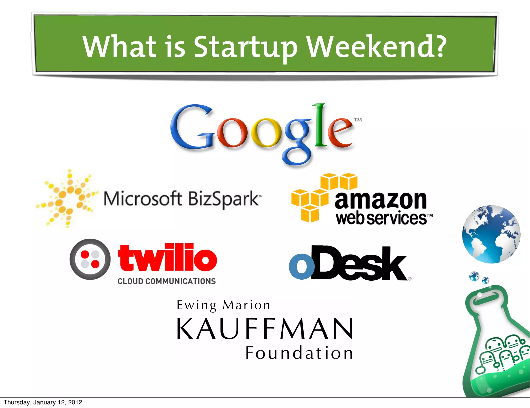 StartupWeekend slide deck | PDF