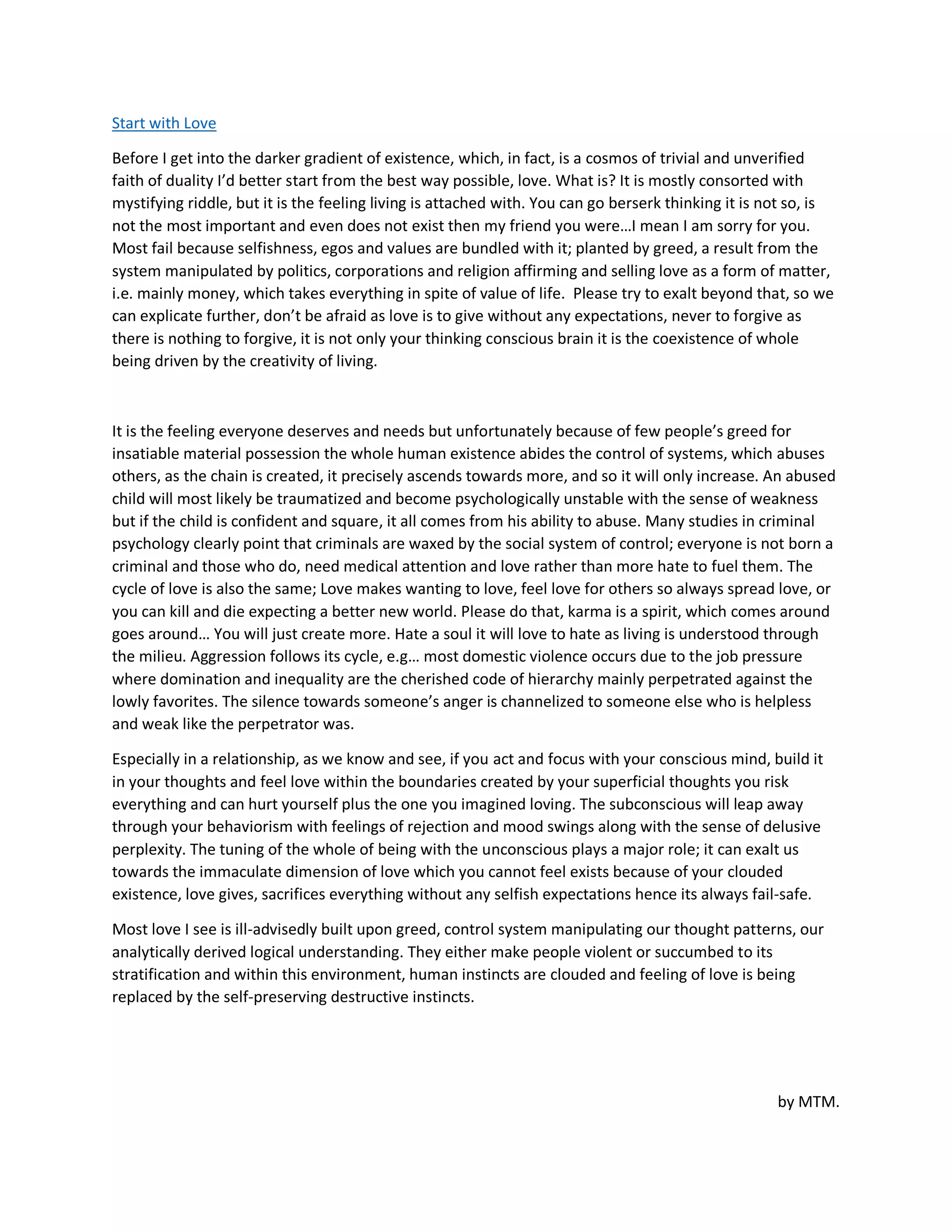 Start with love | PDF