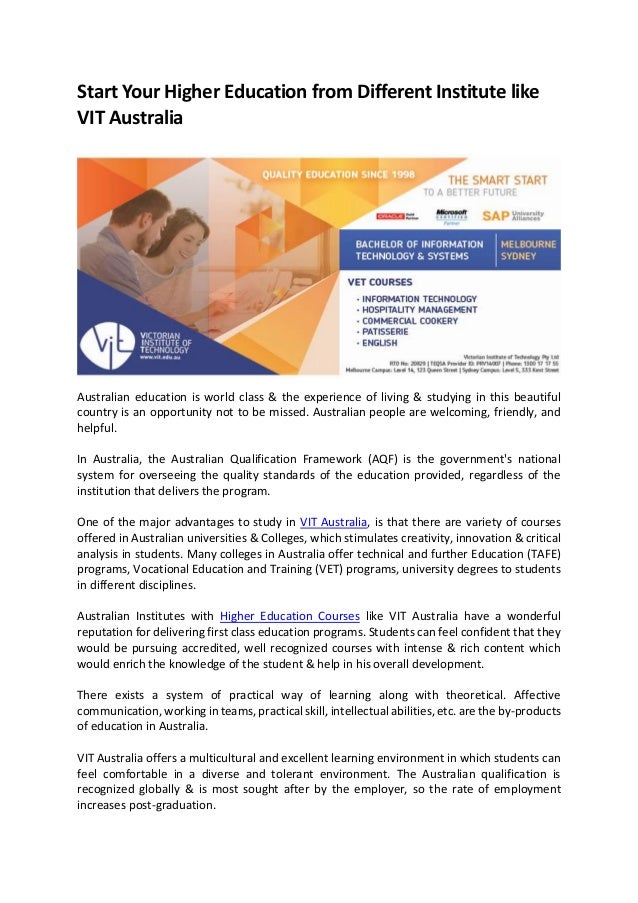 VIT Australia | PDF