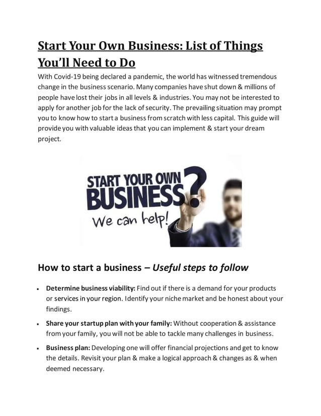Start your own business | PDF