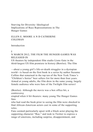 Starving for Diversity IdeologicalImplications of Race Repr.docx