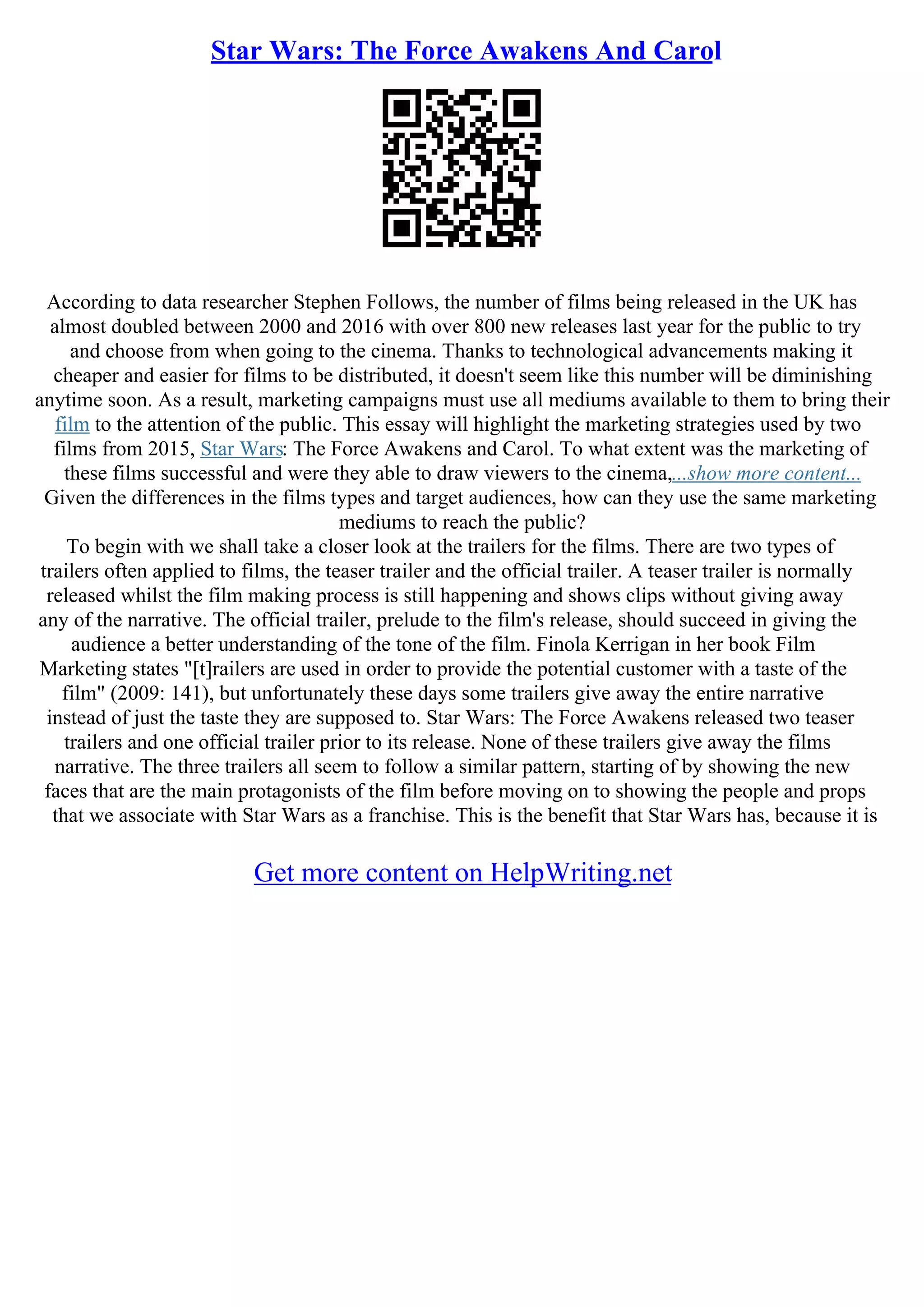 Star Wars Essay | PDF