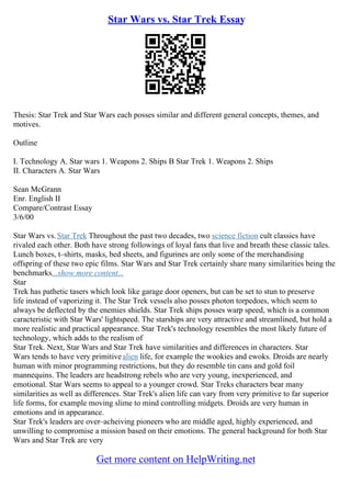 Star Wars Essay | PDF | Science Fiction | Genres