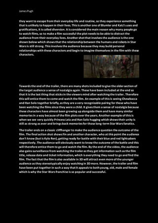 Star wars film trailer analysis | DOCX | Science Fiction | Genres