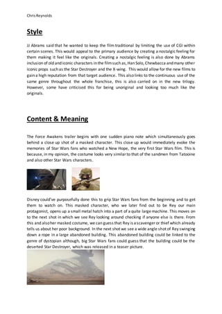 Star wars trailer analysis | PDF