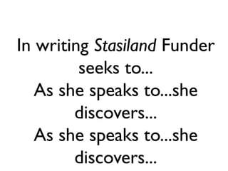 Stasiland by Anna Funder | PPT