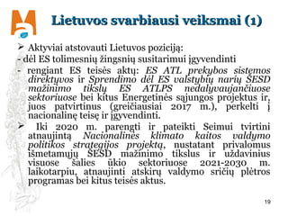 Europos Sąjungos ir Lietuvos klimato kaitos strategijos ir Paryžiaus susitarimas | PPT