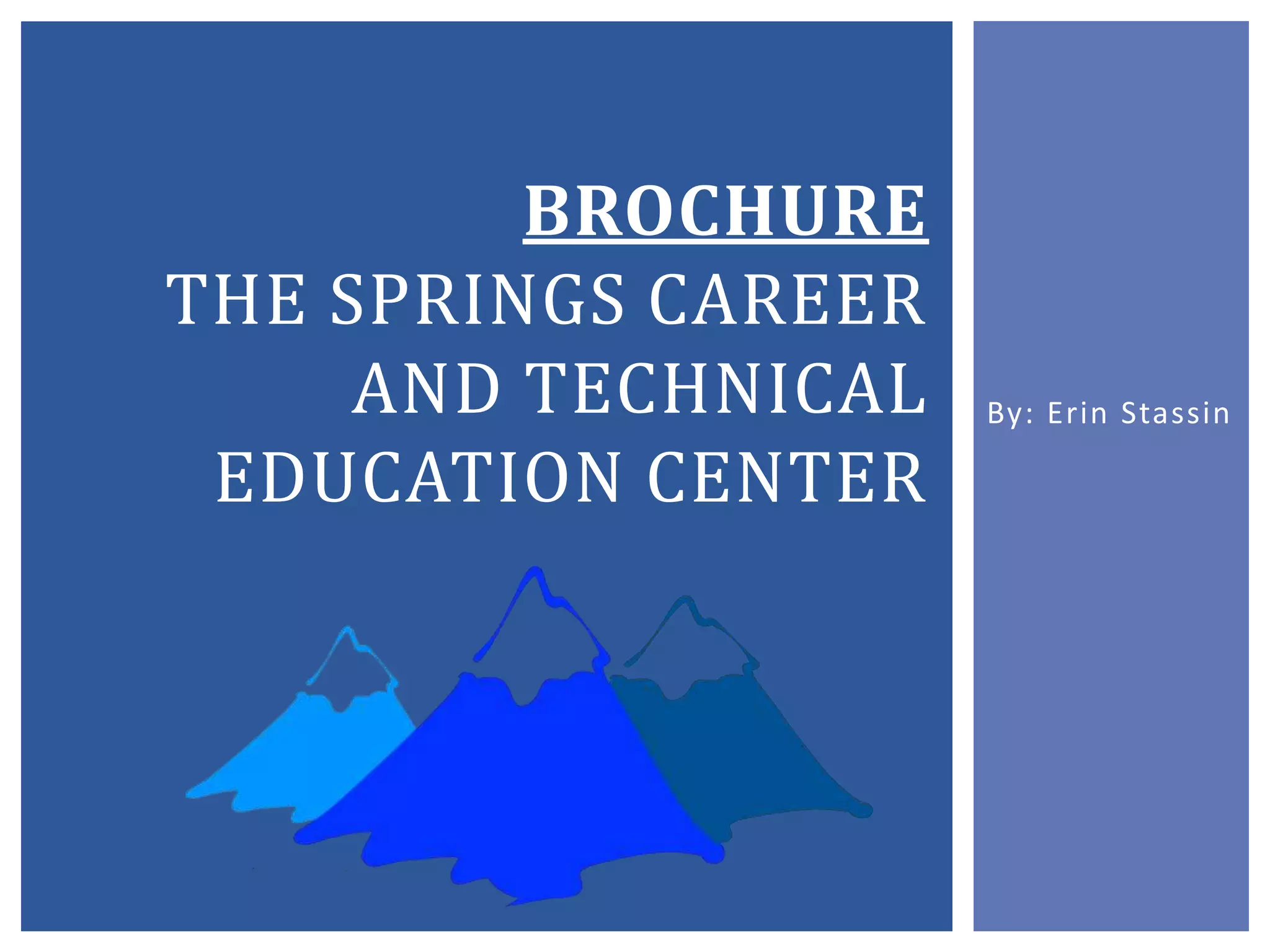 Brochure for CTE Center: Stassin activity 6 | PPT