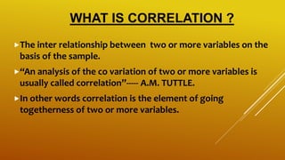 Statistics- correlation and dispersion | PPTX