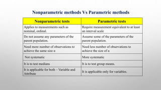 Parametric and Non Parametric methods | PPTX