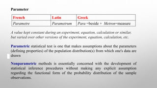 Parametric and Non Parametric methods | PPT