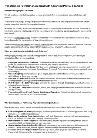Transforming Payroll Management with Advanced Payroll Solutions | PDF