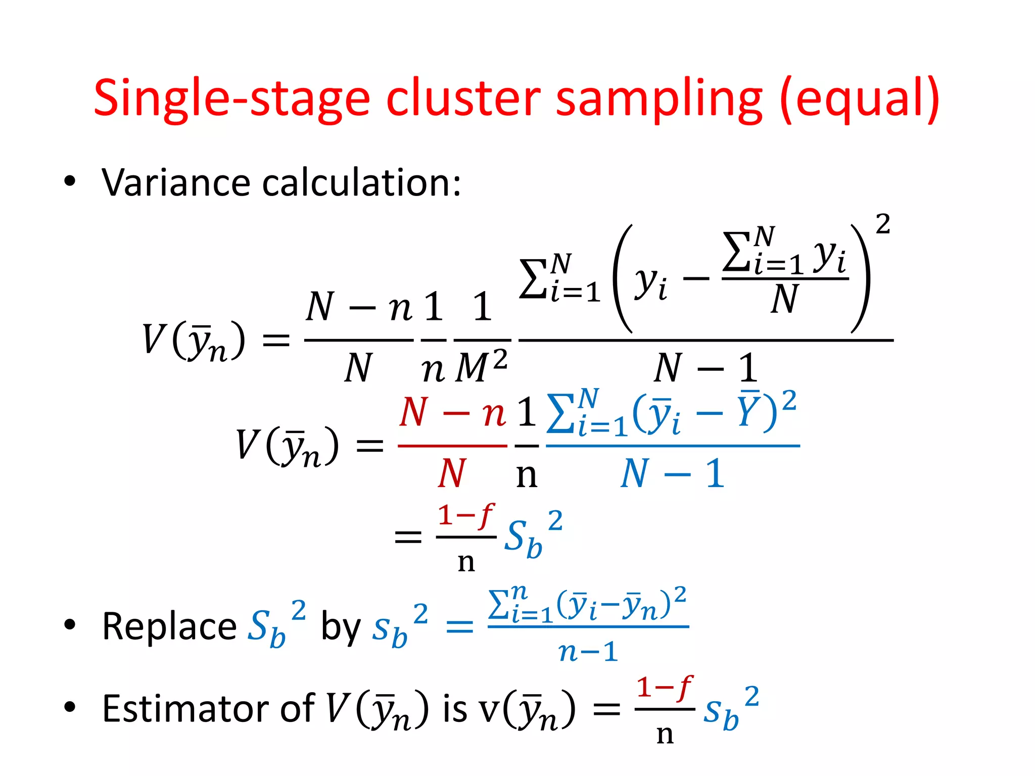 Stat 3203 -cluster and multi-stage sampling | PPTX