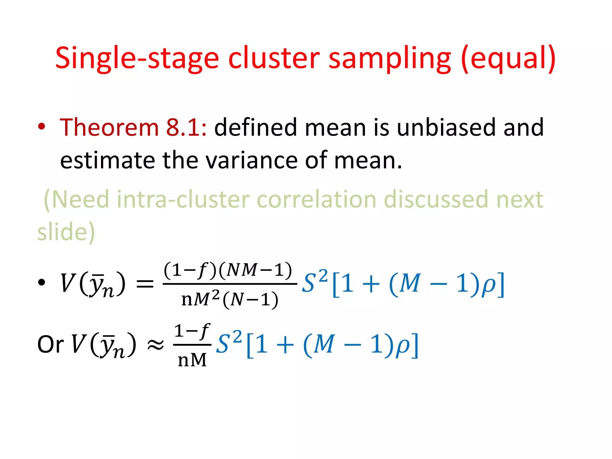 Stat 3203 -cluster and multi-stage sampling | PPTX