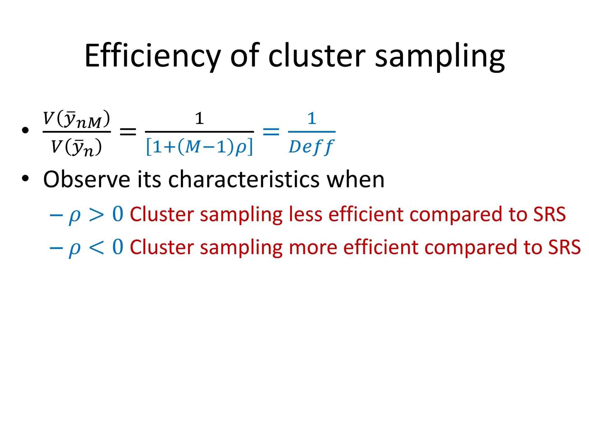 Stat 3203 -cluster and multi-stage sampling | PPTX