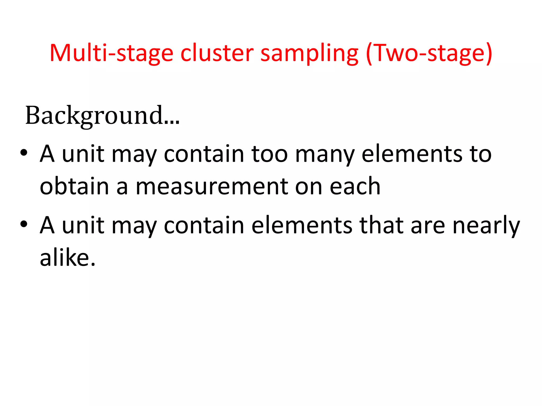 Stat 3203 -cluster and multi-stage sampling | PPTX