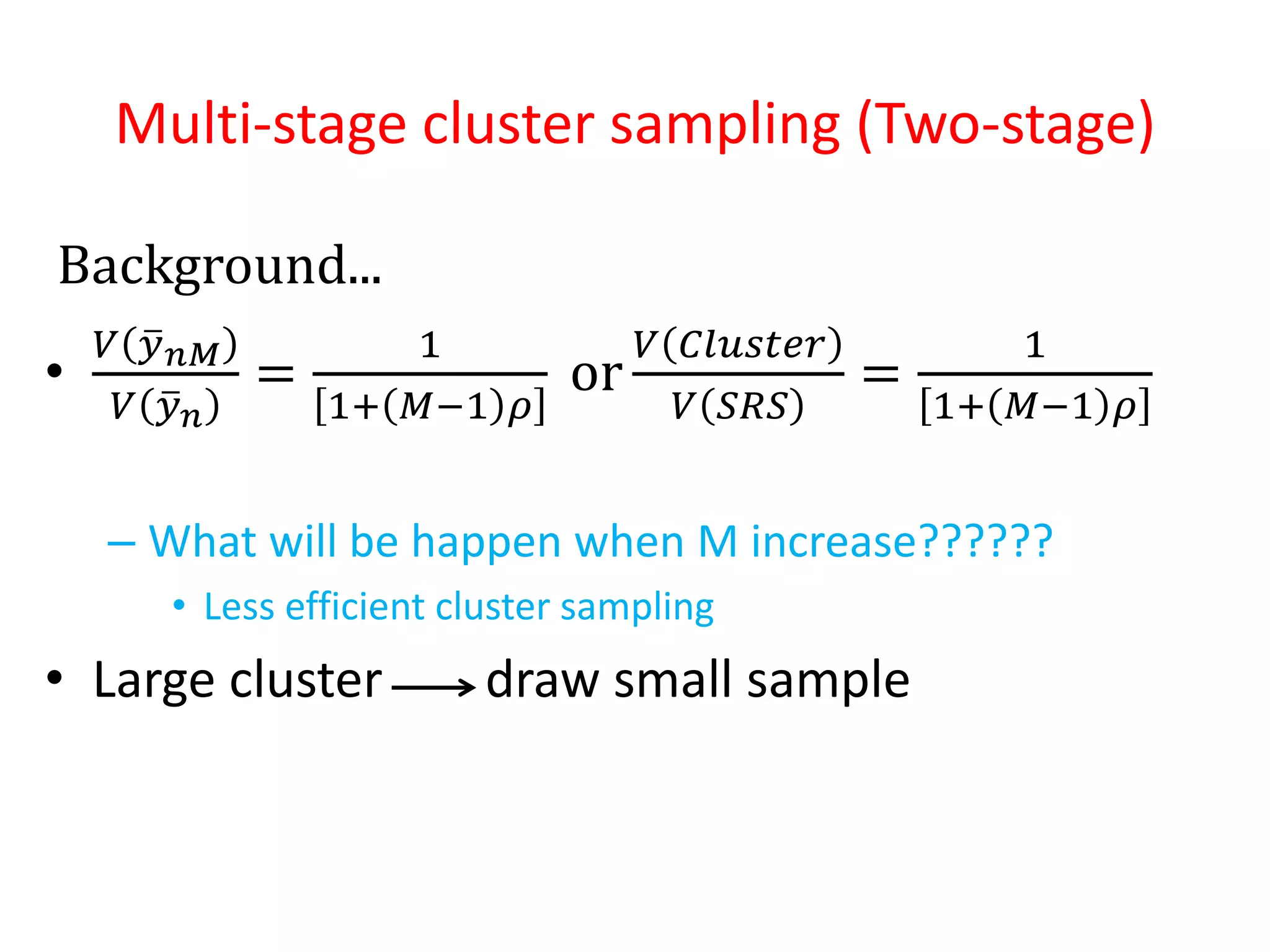 Stat 3203 -cluster and multi-stage sampling | PPTX