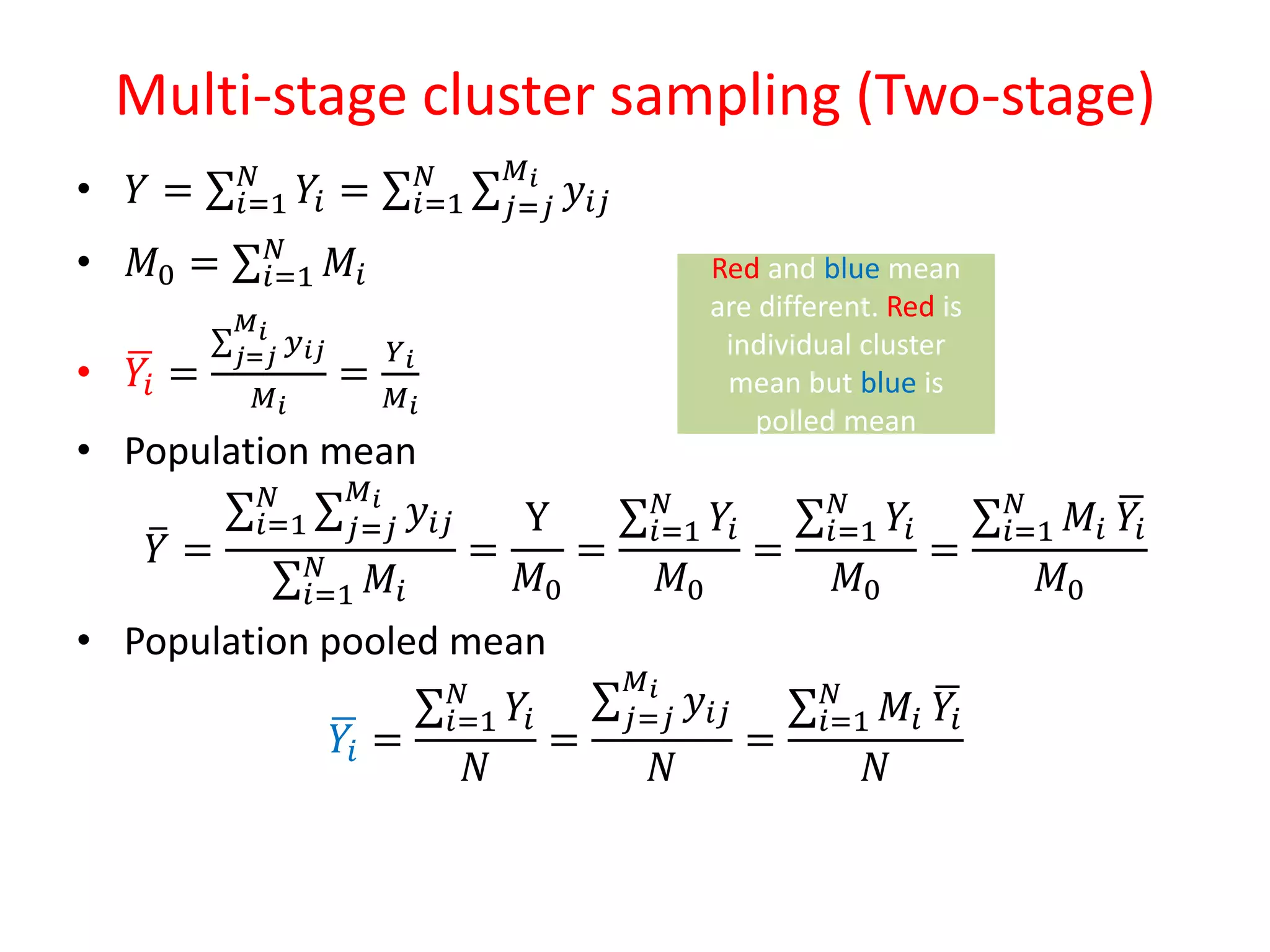 Stat 3203 -cluster and multi-stage sampling | PPTX