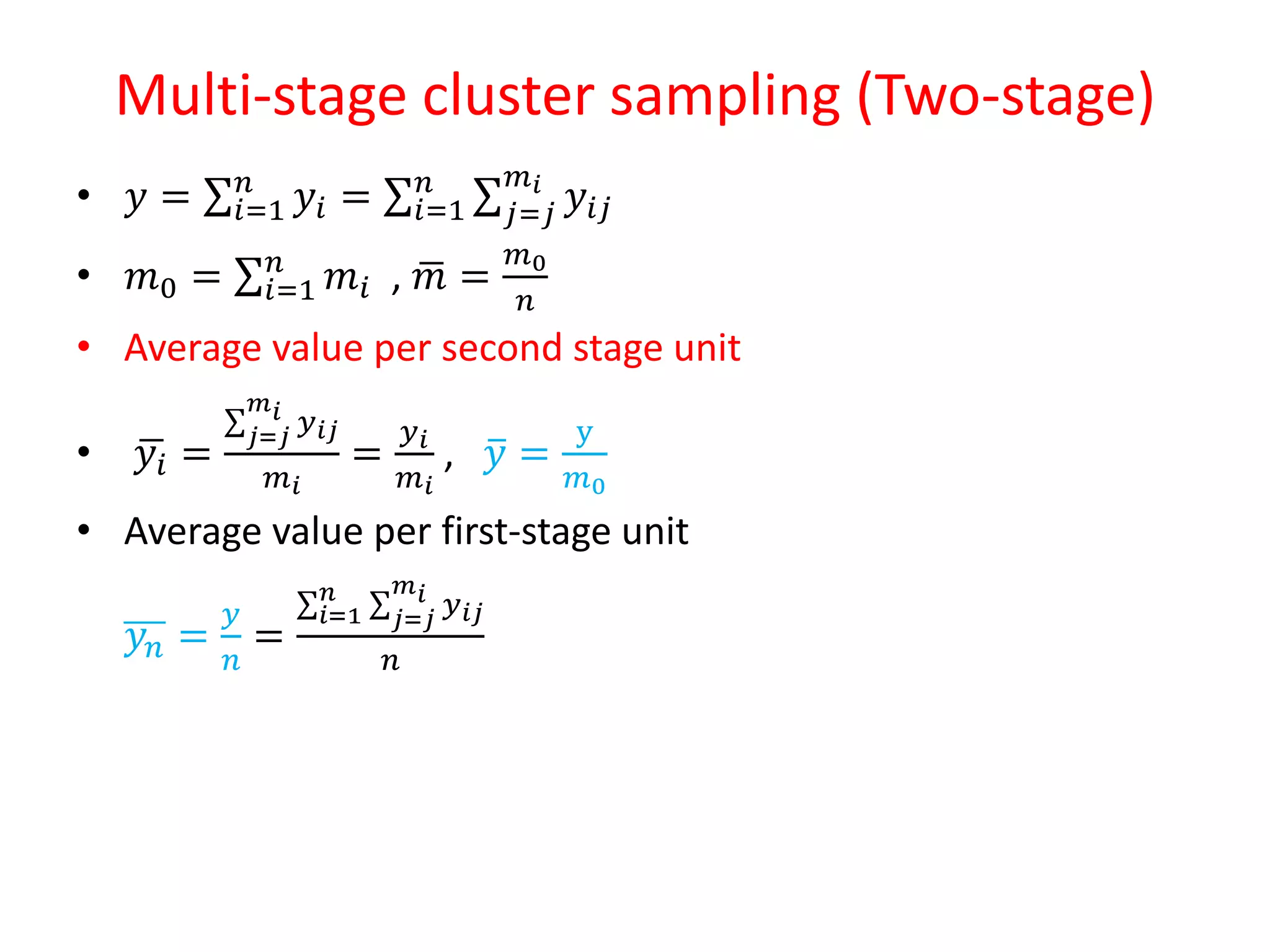 Stat 3203 -cluster and multi-stage sampling | PPTX