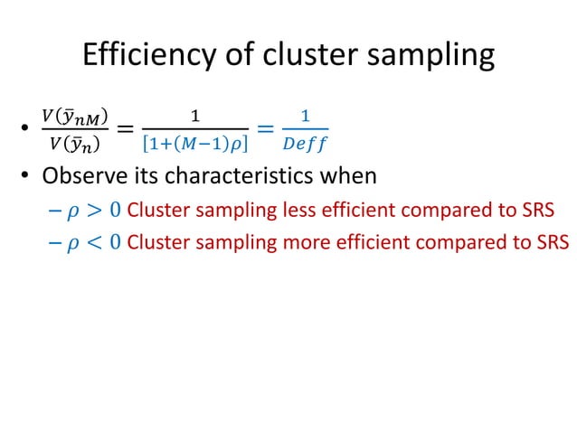 Stat 3203 -cluster and multi-stage sampling | PPTX