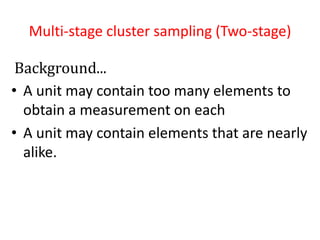 Stat 3203 -cluster and multi-stage sampling | PPTX