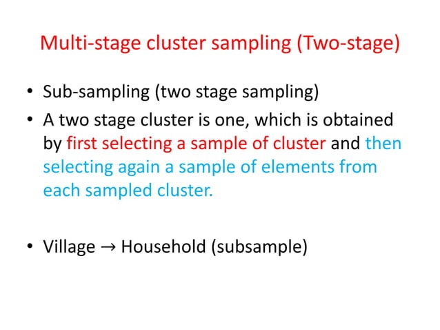 Stat 3203 -cluster and multi-stage sampling | PPTX