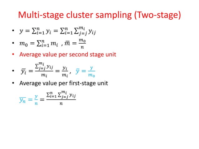 Stat 3203 -cluster and multi-stage sampling | PPTX