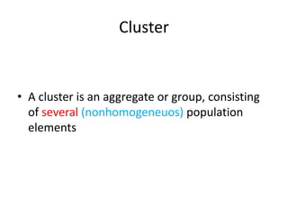 Stat 3203 -cluster and multi-stage sampling | PPTX