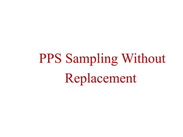 Stat 3203 -pps sampling | PPTX | Physics | Science