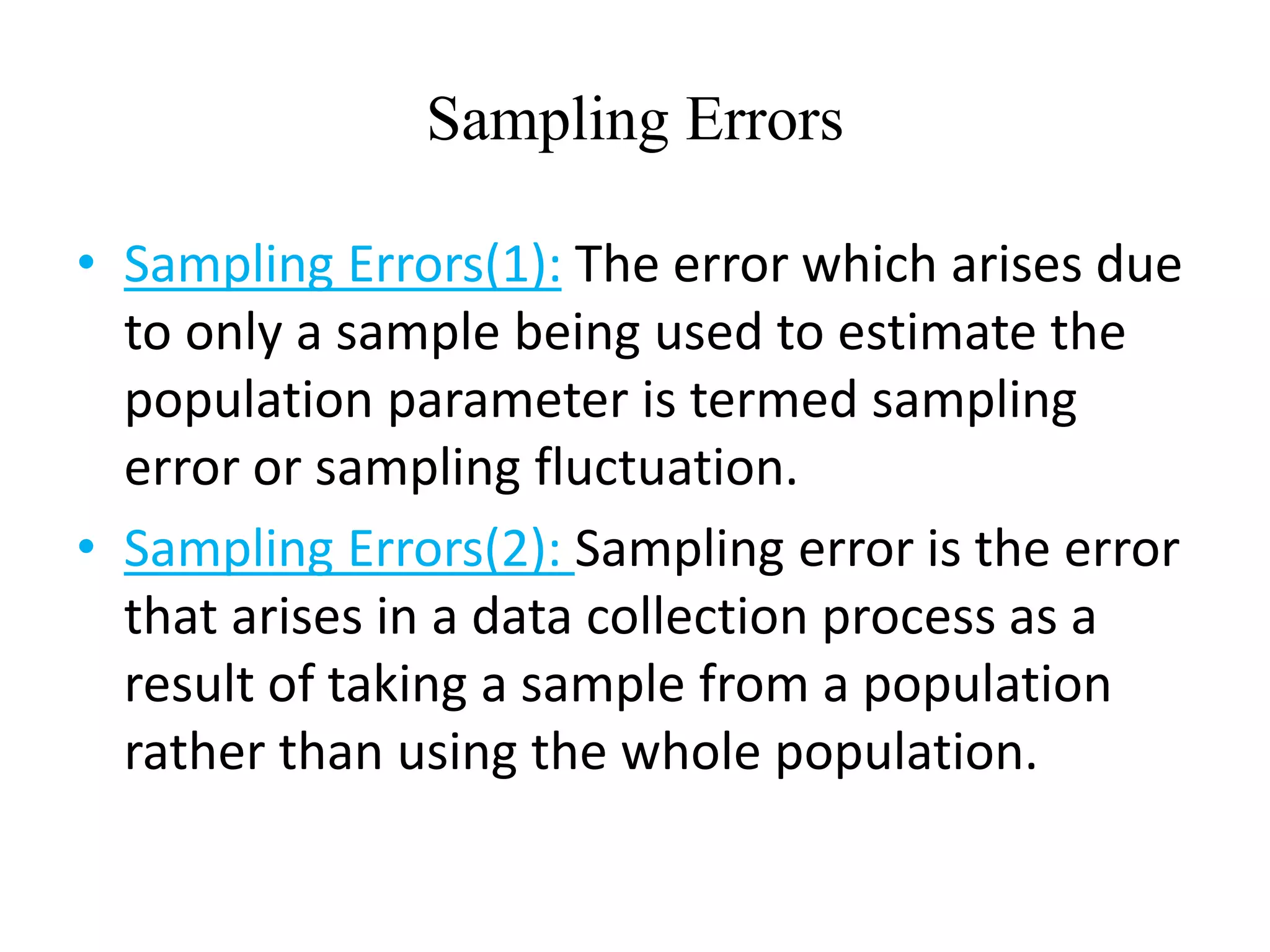 Stat 3203 -sampling errors and non-sampling errors | PPT Stat 3203 -sampling errors and non-sampling errors | PPT