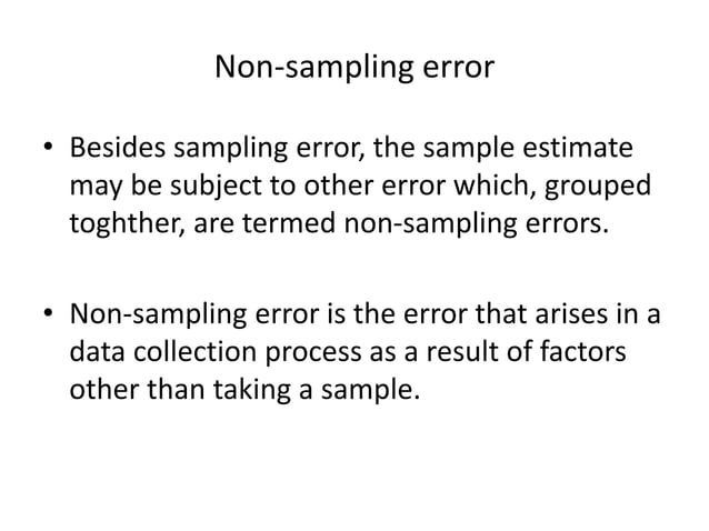 Stat 3203 -sampling errors and non-sampling errors | PPT Stat 3203 -sampling errors and non-sampling errors | PPT