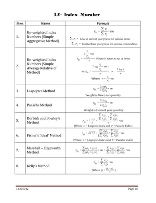 Stat 101 formulae sheet | DOCX | Physics | Science
