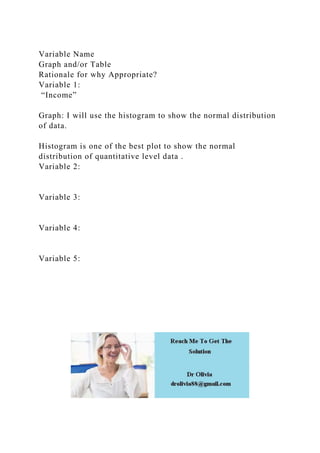 STAT200 Assignment #1 - Descriptive Statistics Analysis Plan - Te.docx