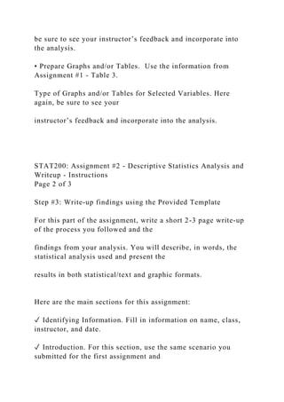 STAT200 Assignment #2 - Descriptive Statistics Analysis and.docx