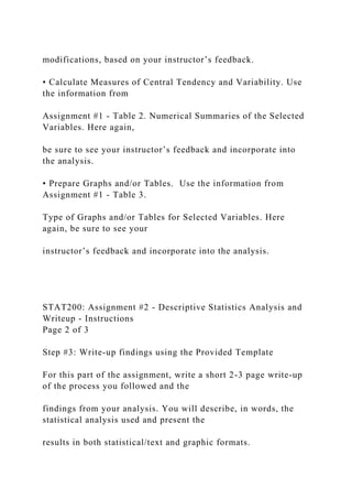 STAT200 Assignment #2 - Descriptive Statistics Analysis Write.docx | Personal Finance